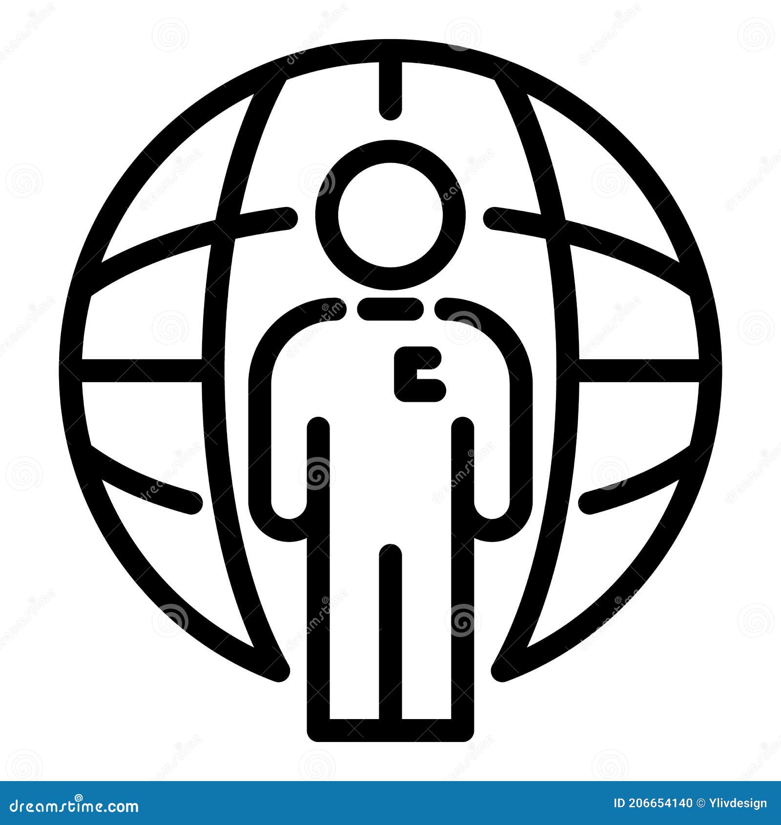 Global Manager Effort Icon, Outline Style Stock Illustration ...