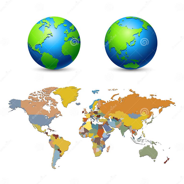 Global Map stock vector. Illustration of asia, continent - 25654592