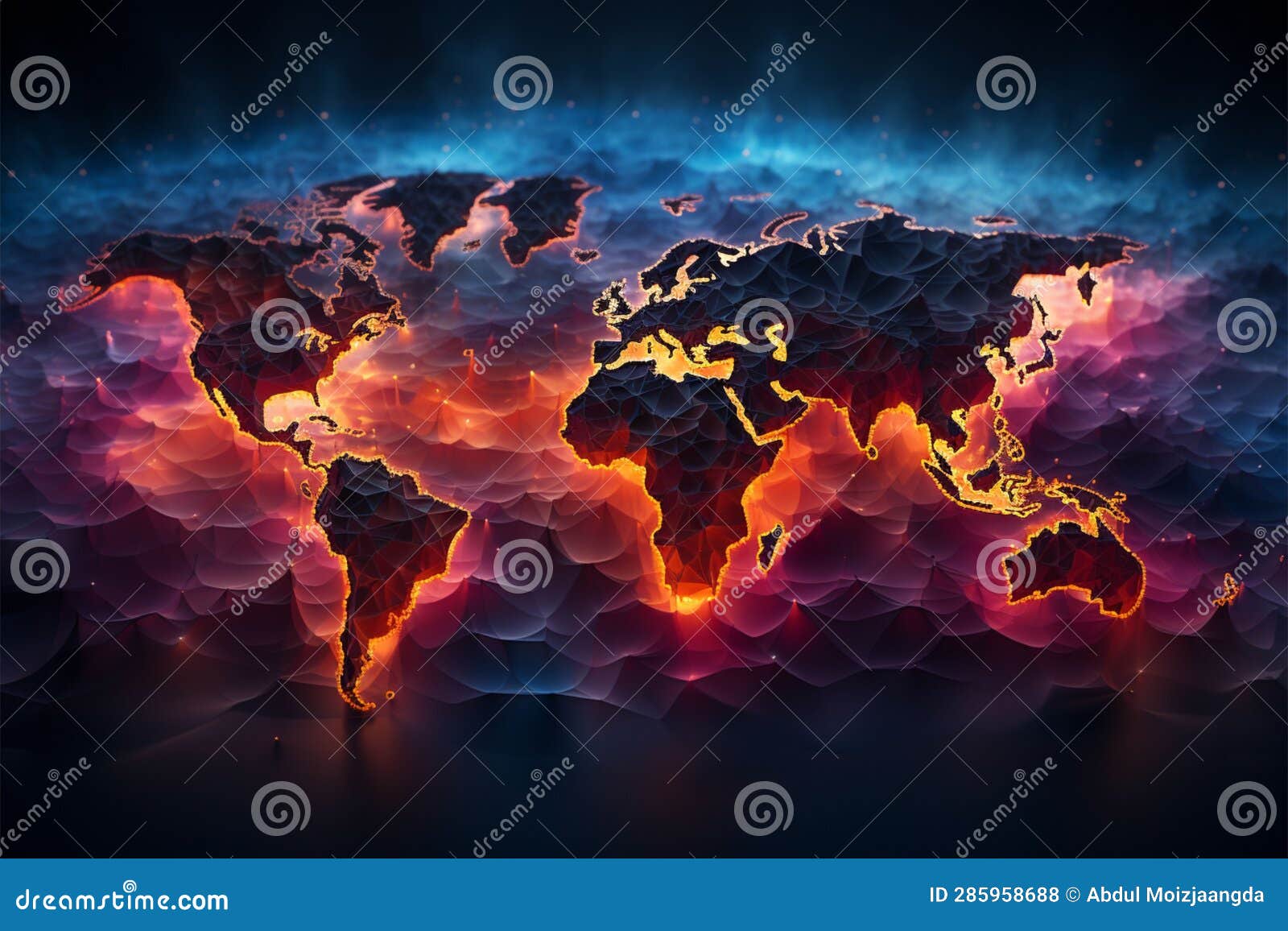 Global Map in Abstract Style Stock Illustration - Illustration of ...