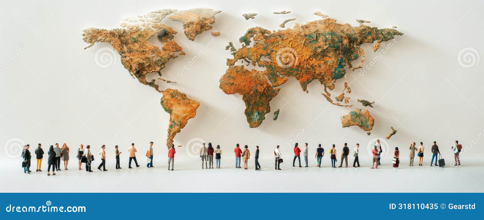 Global Map with Diverse Human Figures Stock Image - Image of ...