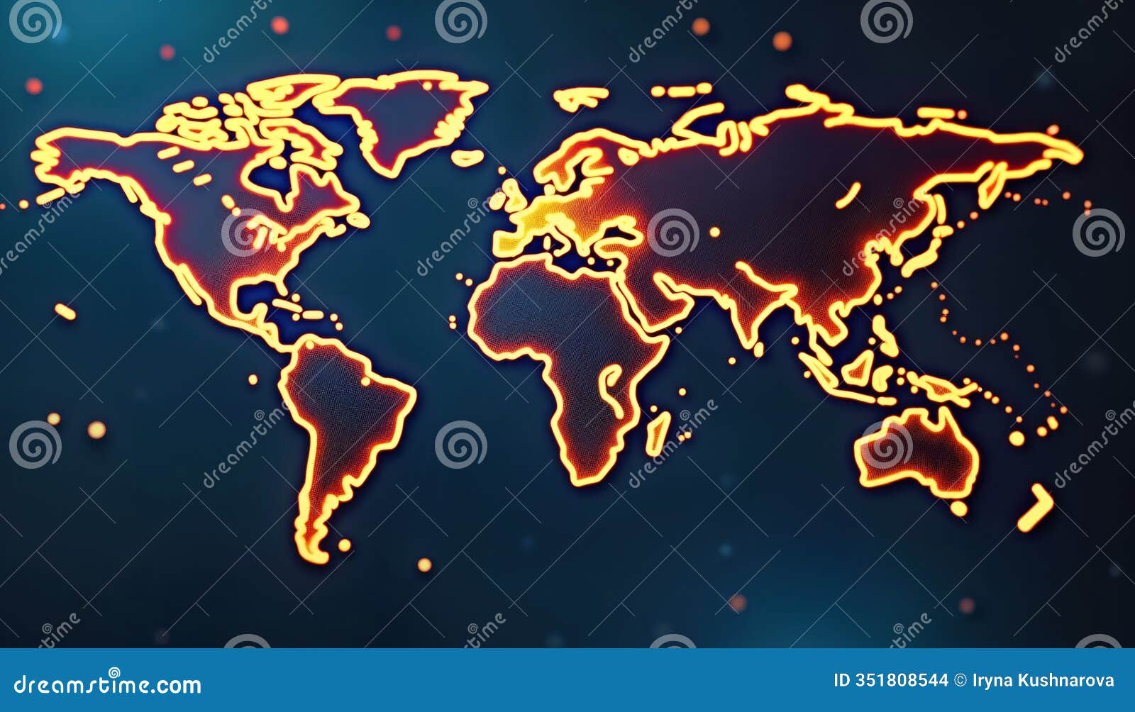 Global Map Illustration Shows World Connectivity. Network, Data ...