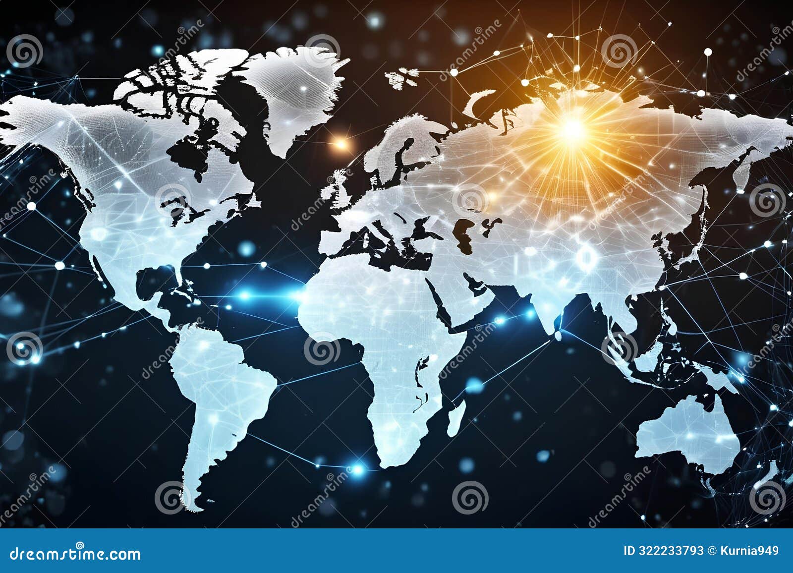 Global Map of Internet Networking for Worldwide Communication Stock ...
