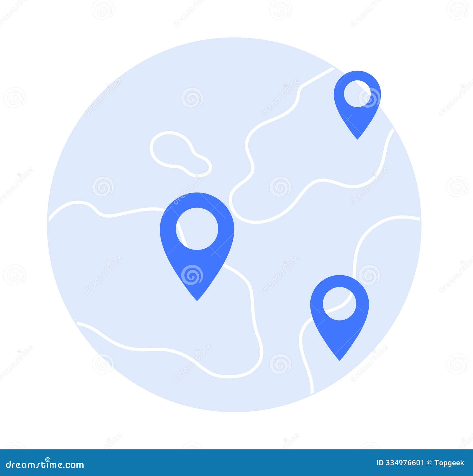 Global Map with Location Markers Representing Multiple Destinations on ...