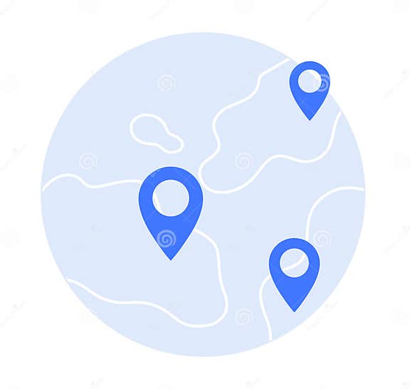 Global Map with Location Markers Representing Multiple Destinations on ...