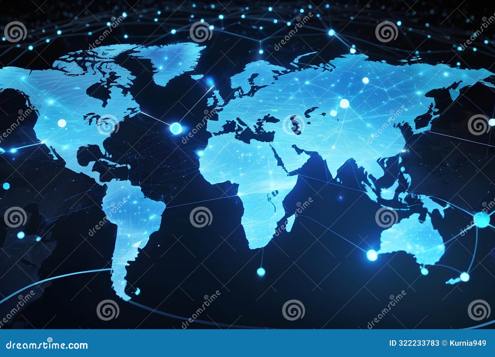 Global Map Network Connection Stock Illustration - Illustration of ...