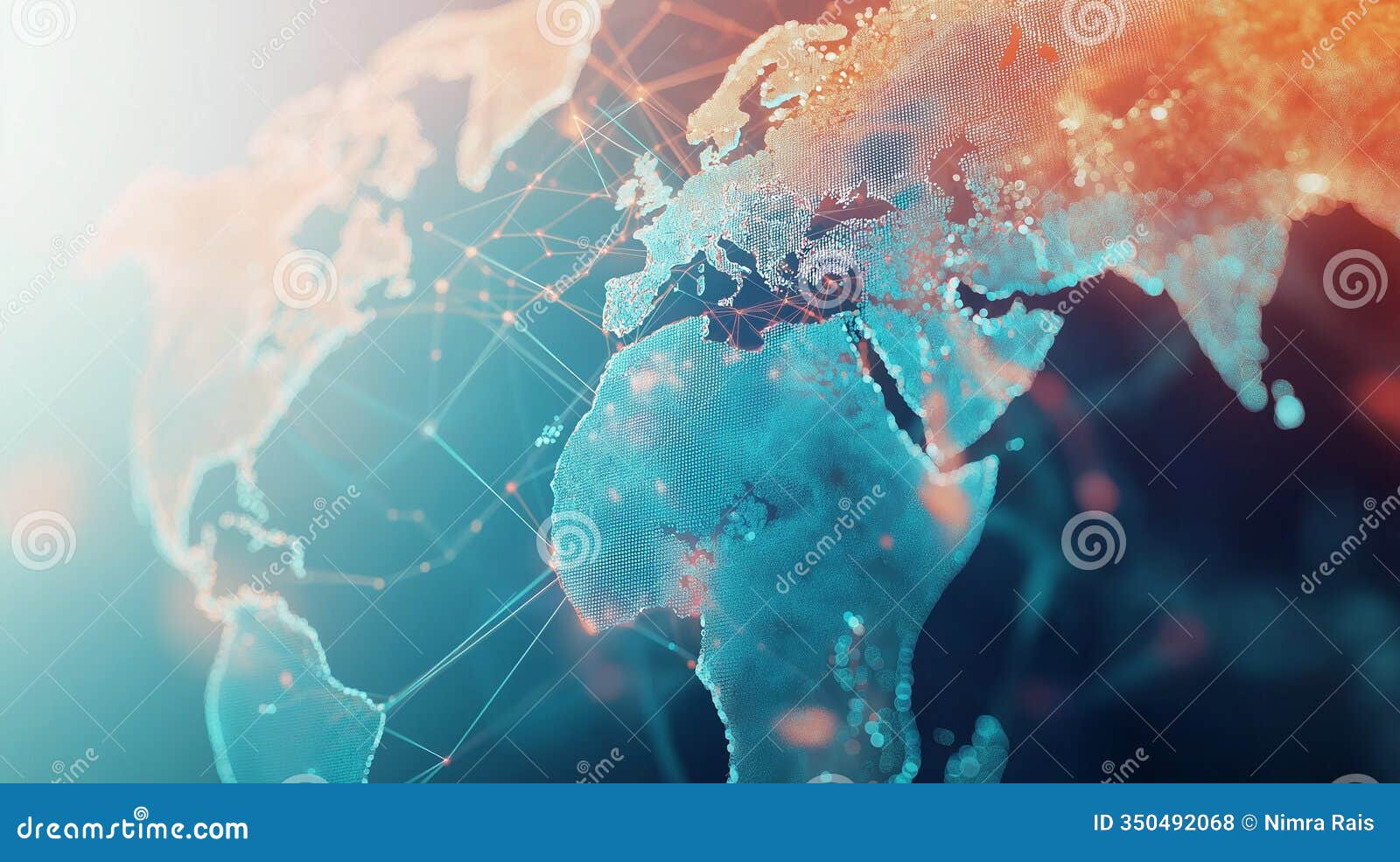 Global Map Overlay with a Futuristic Design, Highlighting Technology ...