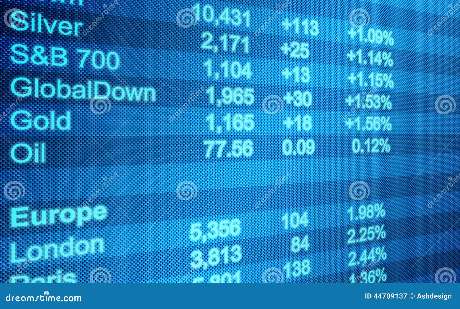 Global Market Data Screen stock illustration. Illustration of analysis ...
