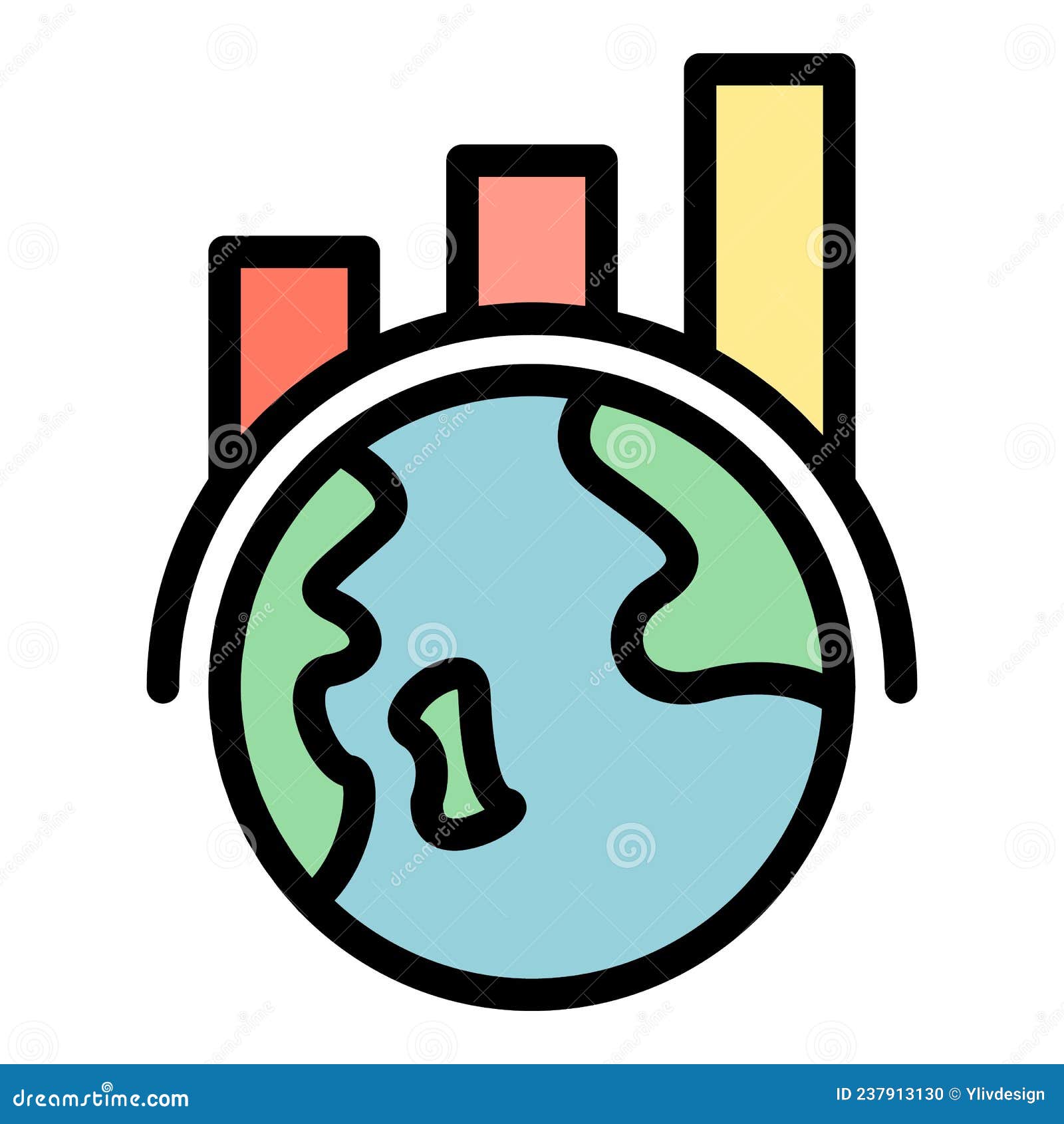 Global Market Icon Color Outline Vector Stock Vector - Illustration of ...