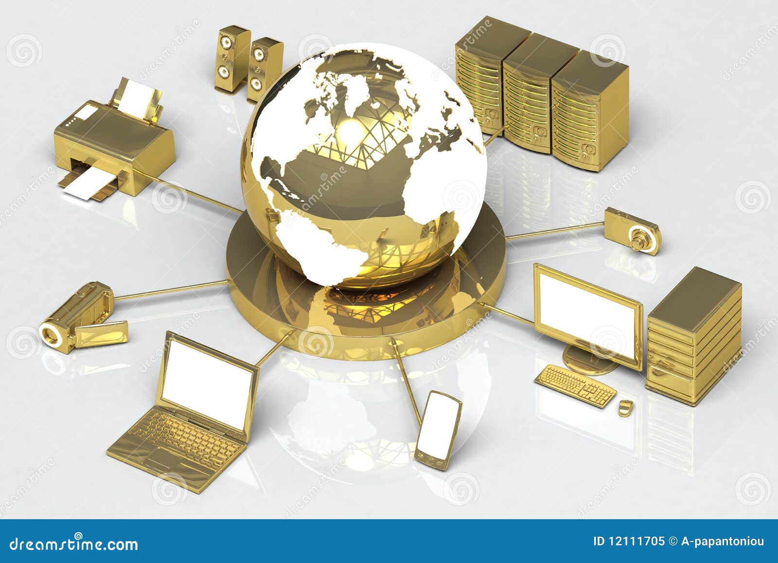 Global Media Gold stock illustration. Illustration of keyboard - 12111705