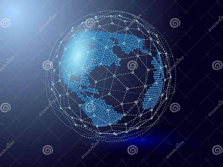 Global Meshwork Connections. World Mesh from Point and Lines Stock ...