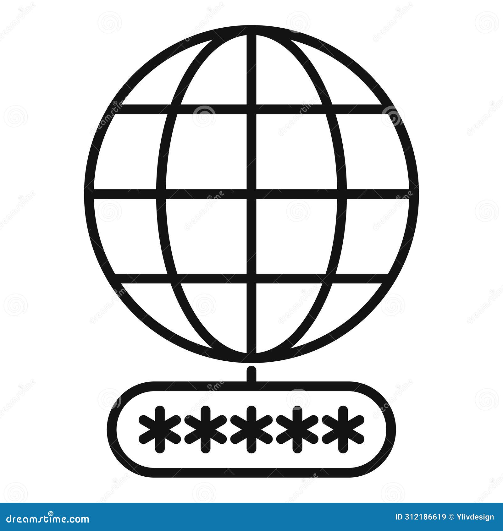 Global Message Alert Icon Outline Vector. Phone Safe Account Stock ...