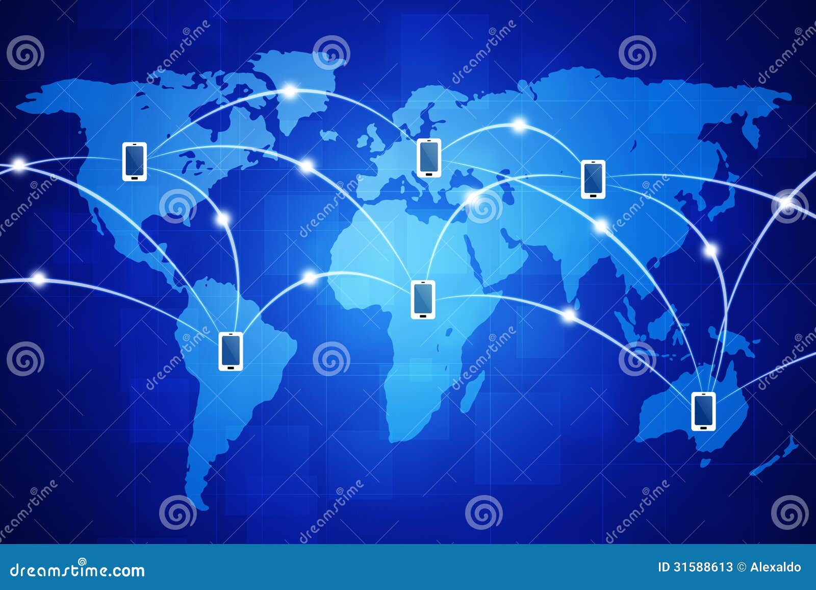 Global Mobile Connections stock illustration. Illustration of call ...