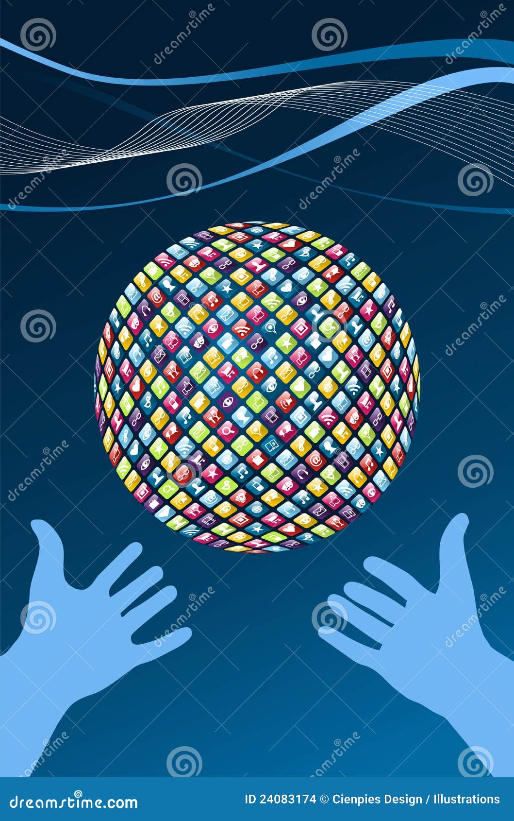 Global Mobile Phone Apps Icons World Stock Vector - Illustration of ...