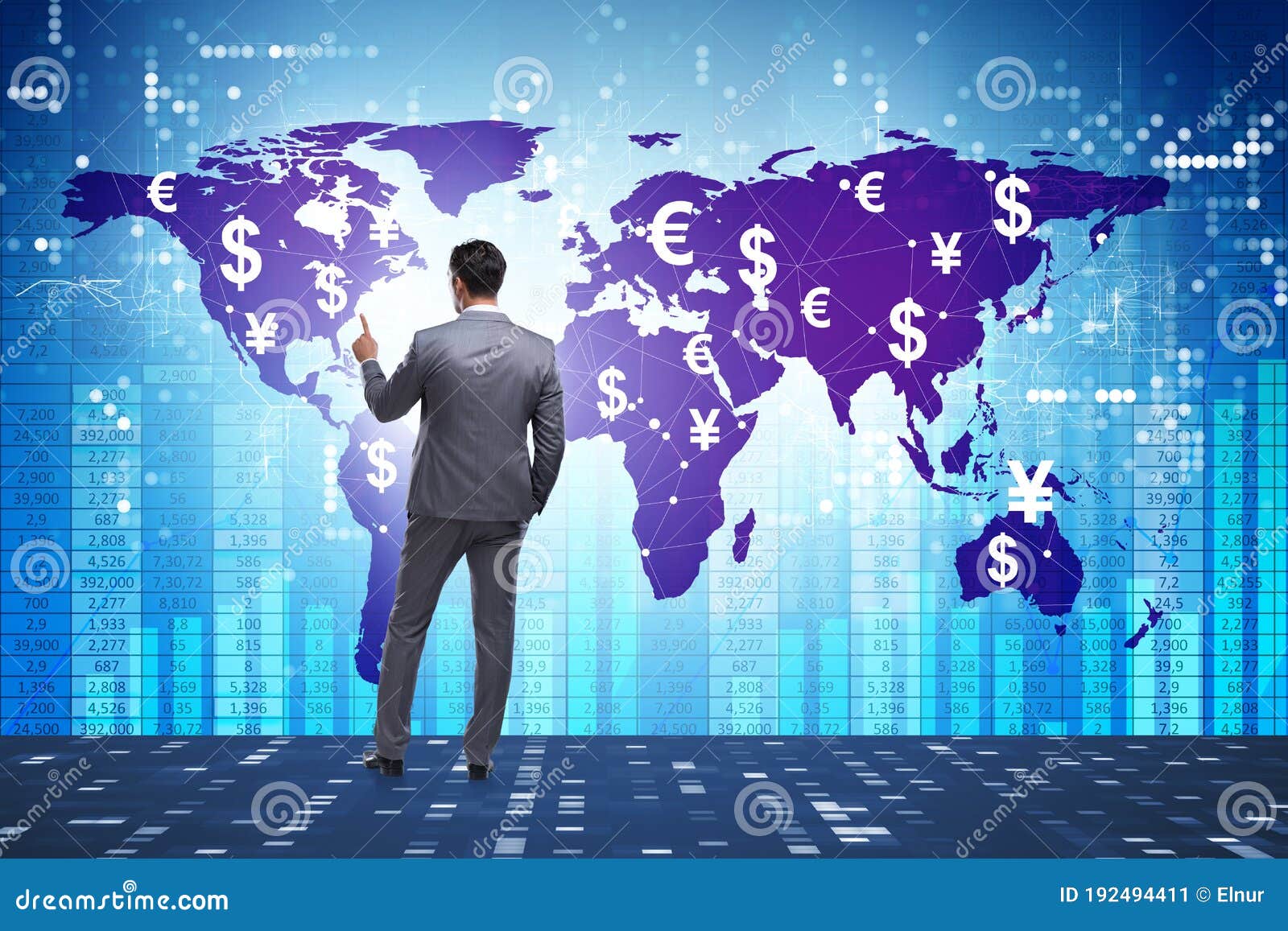 Global Money Transfer and Exchange Concept with Businessman Stock ...