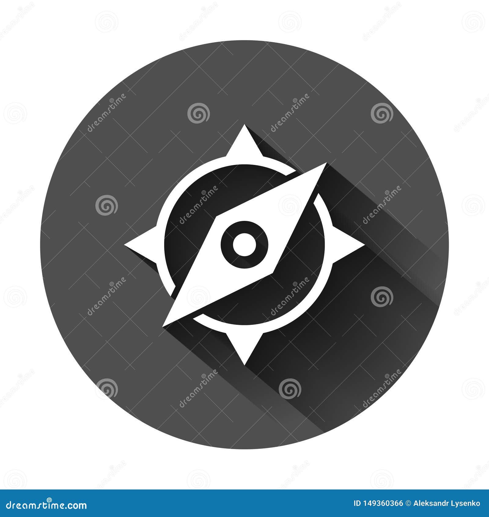 Global Navigation Icon in Flat Style. Compass Gps Vector Illustration ...