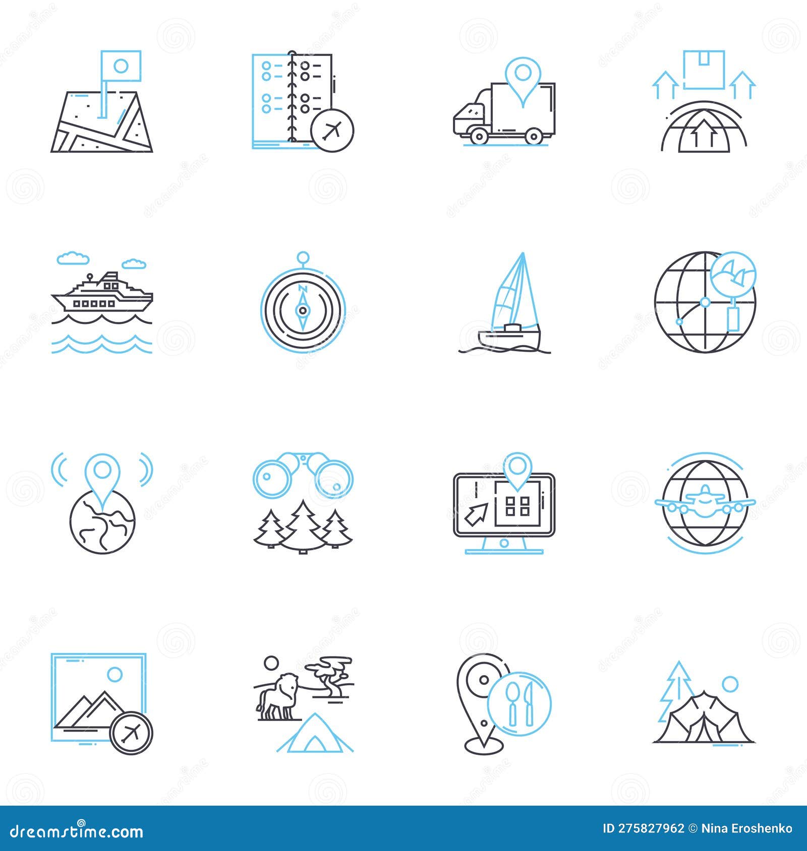 Global Navigation Satellite System (GNSS) Linear Icons Set. Navigation ... Global Navigation Satellite System (GNSS) Linear Icons Set. Navigation ...