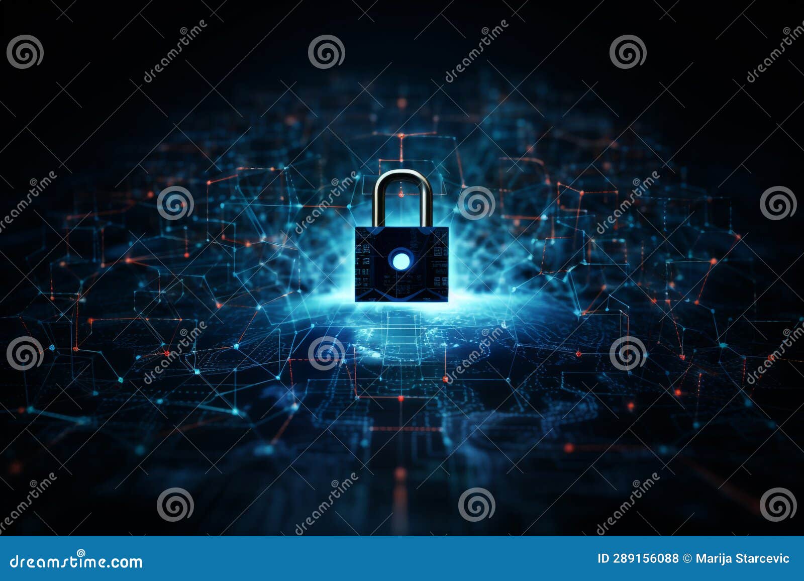 Global Net Security and Blockchain Network Concept with Digital Blue ...