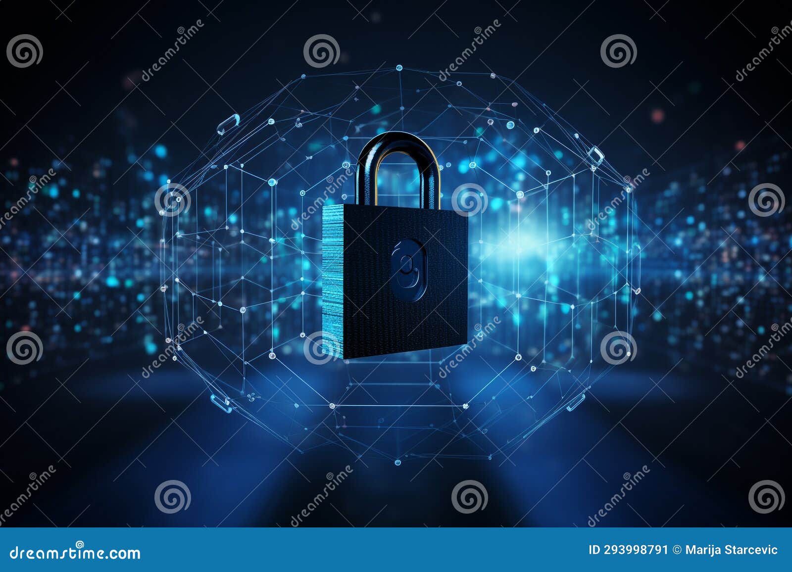 Global Net Security and Blockchain Network Concept with Digital Blue ...