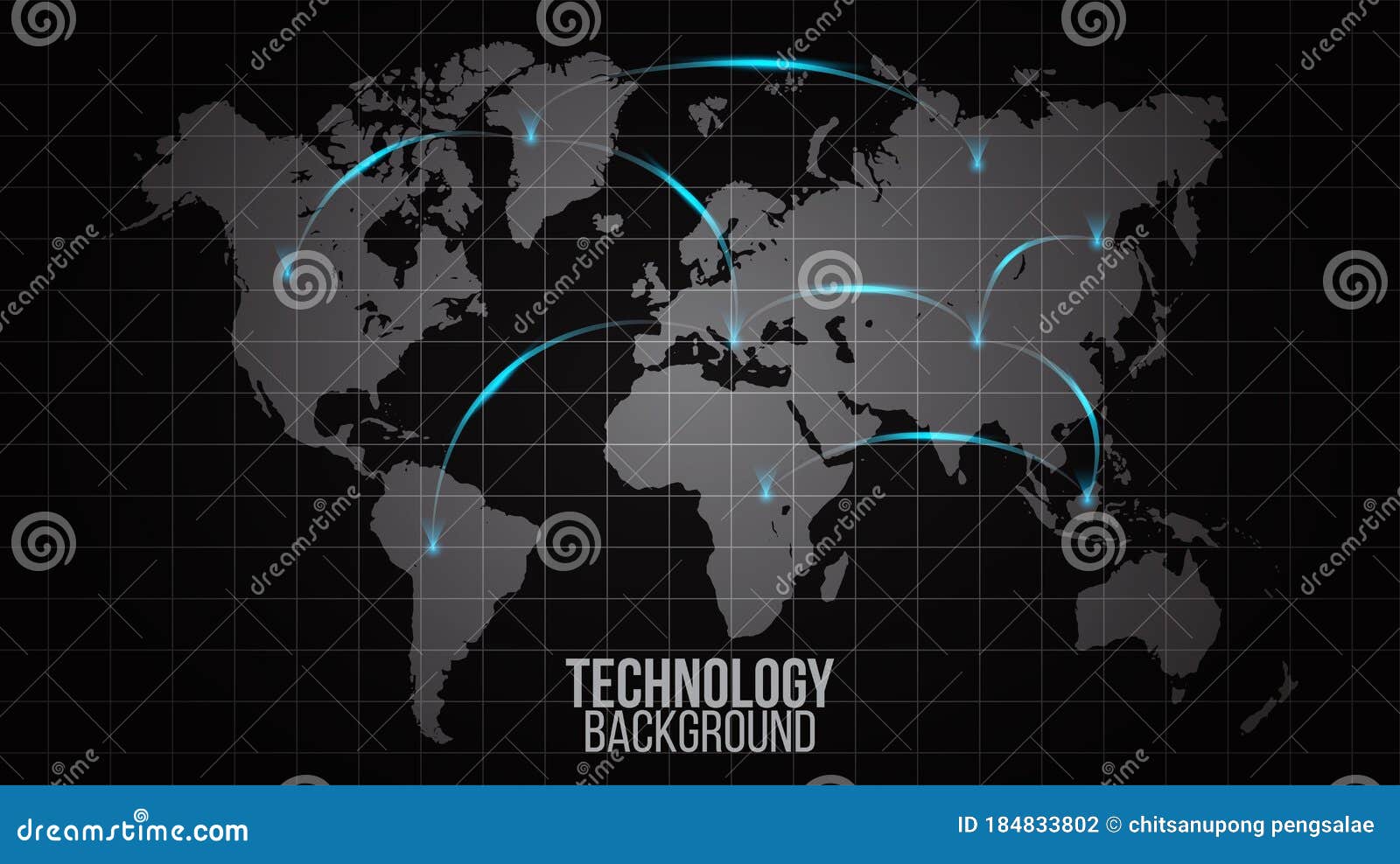 Global Network Abstract of World Connection Concept.Big Data ...