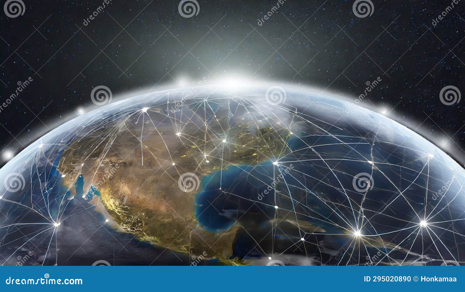 Global Network Across the Globe Stock Illustration - Illustration of ...