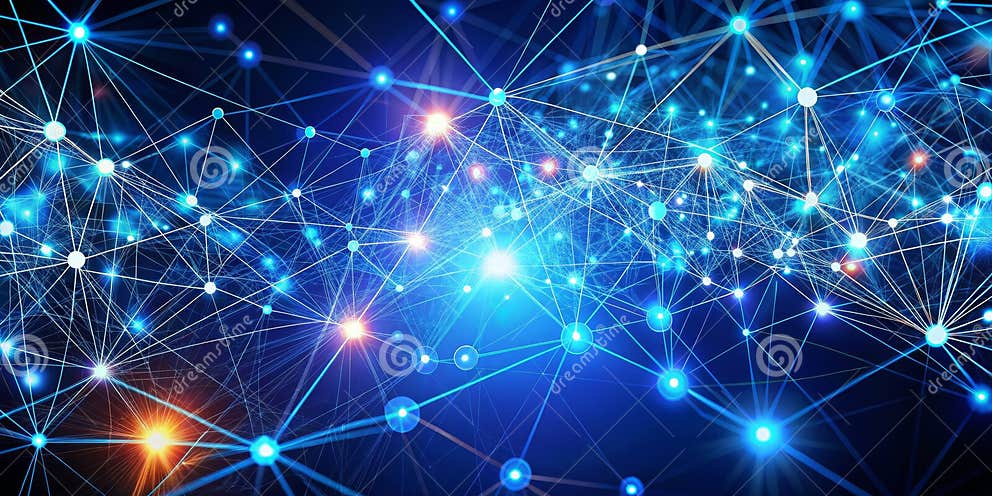 Global Network Blue Plexus, Node Connections, Digital Connectivity ...