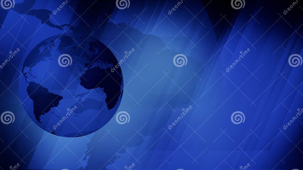 News Background Featuring Globe Blue Rectangles For Global Communication And Network In Digital