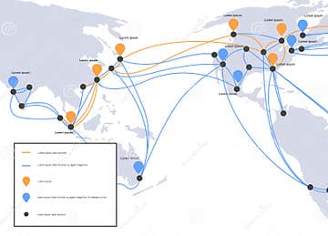 Global Network Cable Connections and Information Transfer System World ...