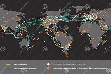 Global Network Cable Connections and Information Transfer System World ...