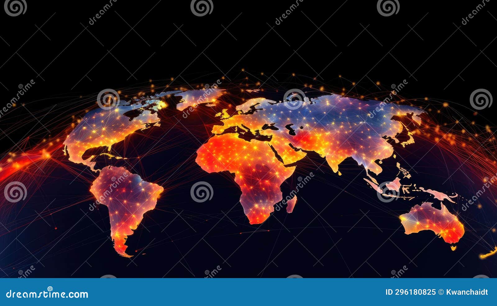 A Global Network of Communication Lines Connecting People Across ...