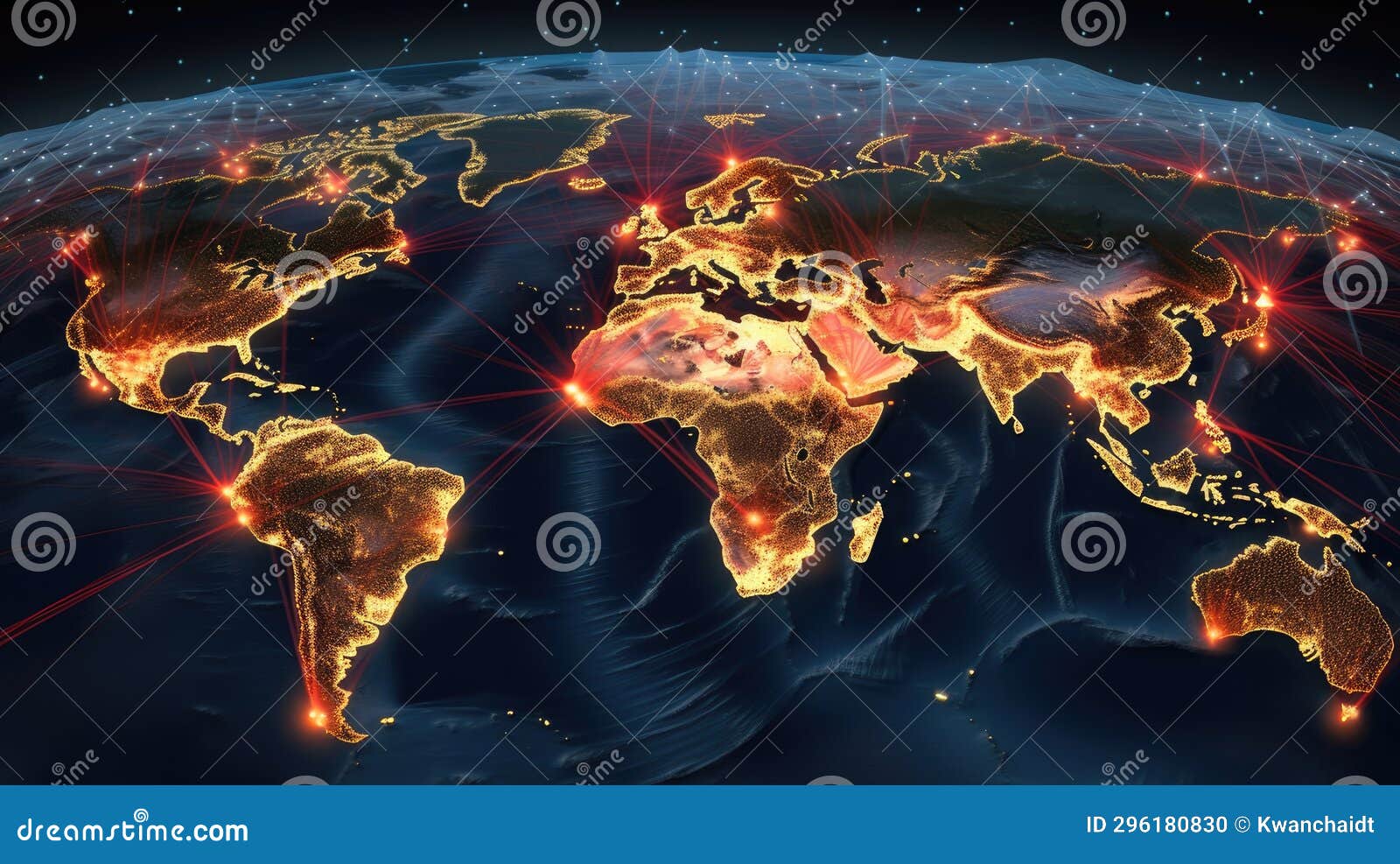 A Global Network of Communication Lines Connecting People Across ...