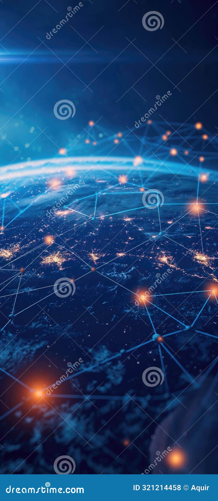 Global Network Concept. Communication Technology Banner. Connectivity ...