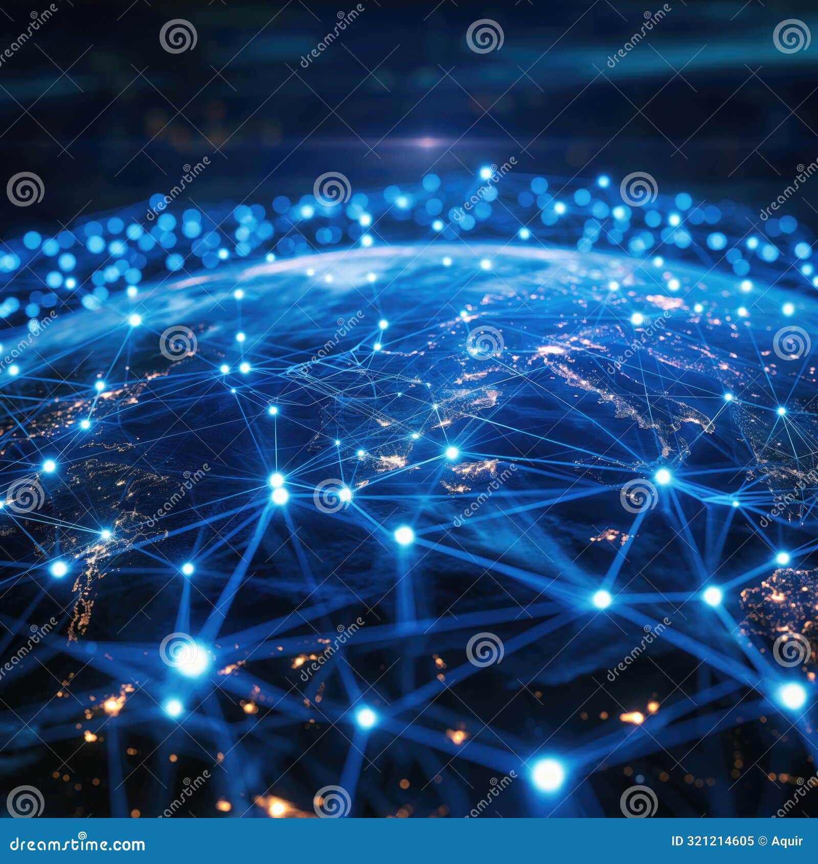 Global Network Concept. Communication Technology Banner. Connectivity ...