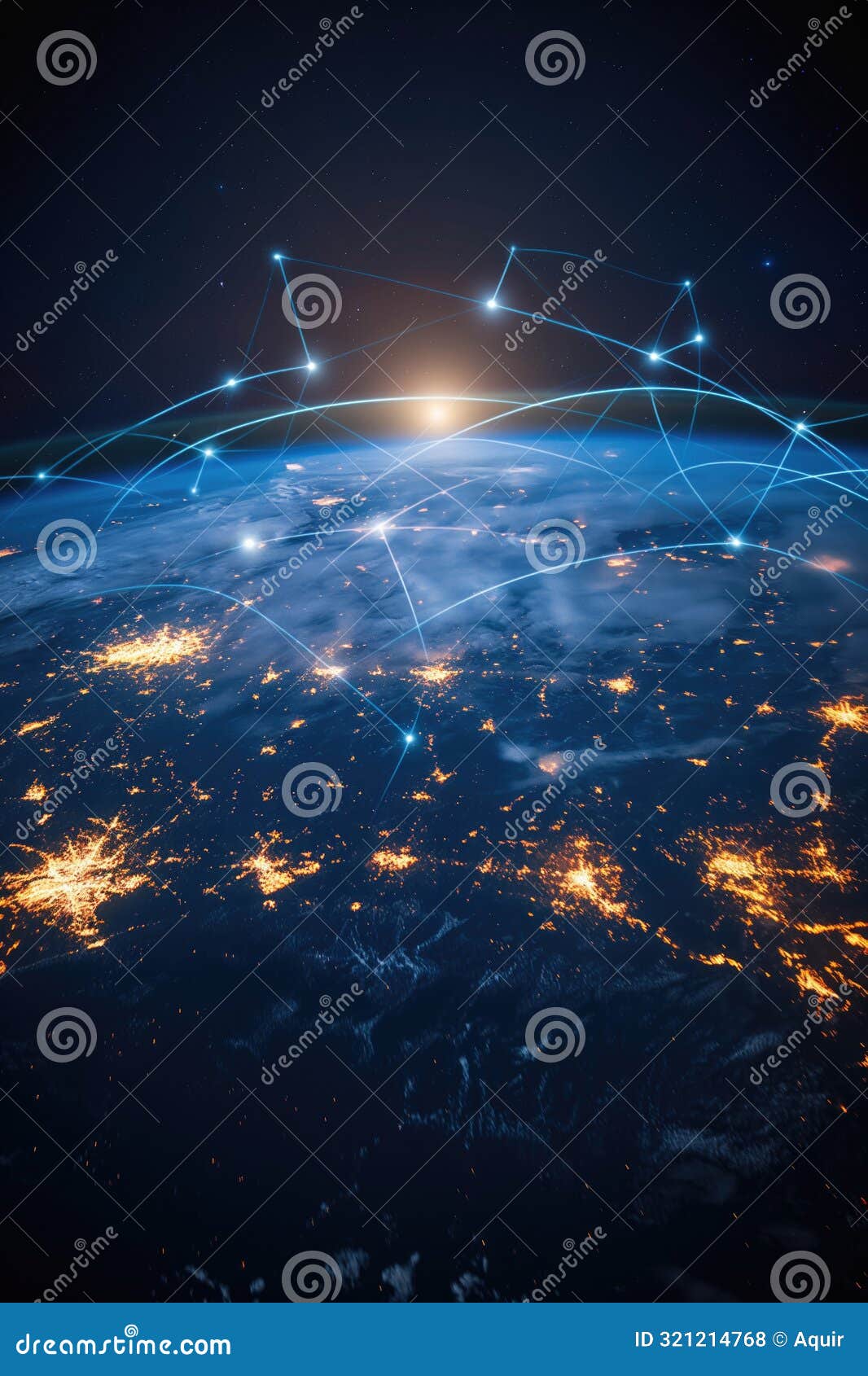 Global Network Concept. Communication Technology Banner. Connectivity ...