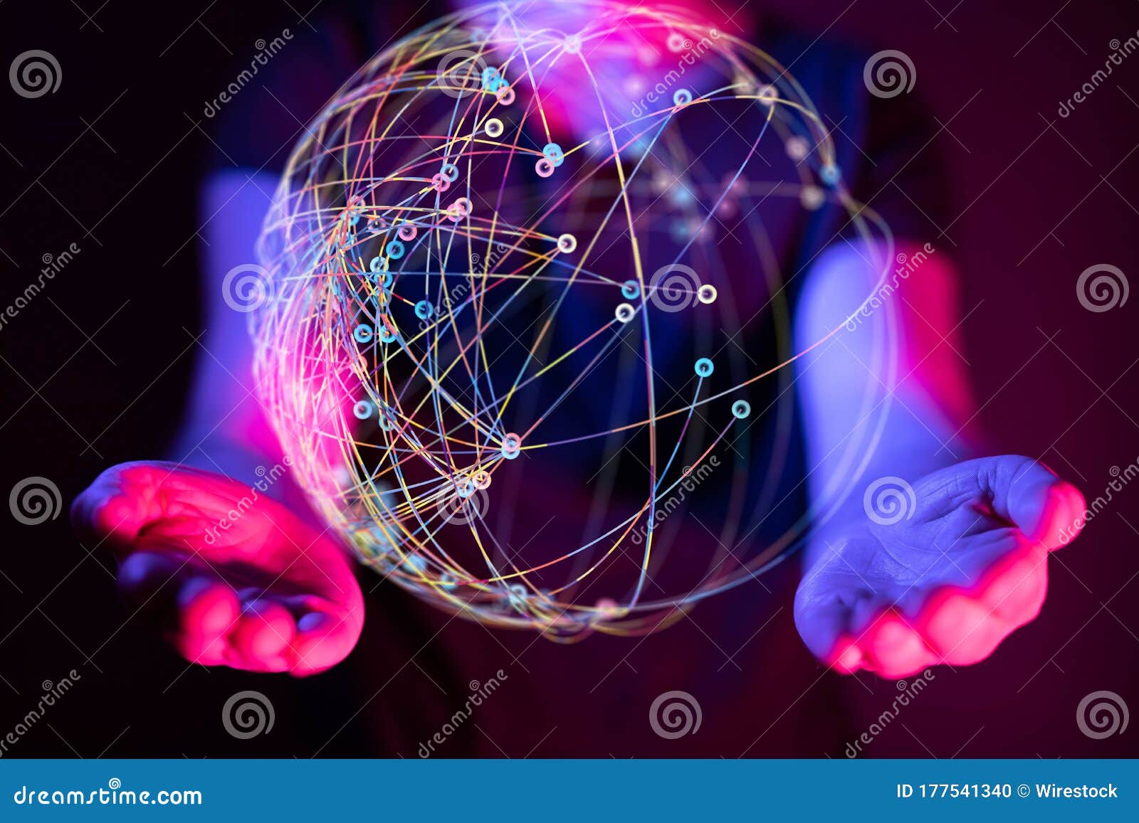A Global Network Concept. 3D Rendering Stock Photo - Image of ...
