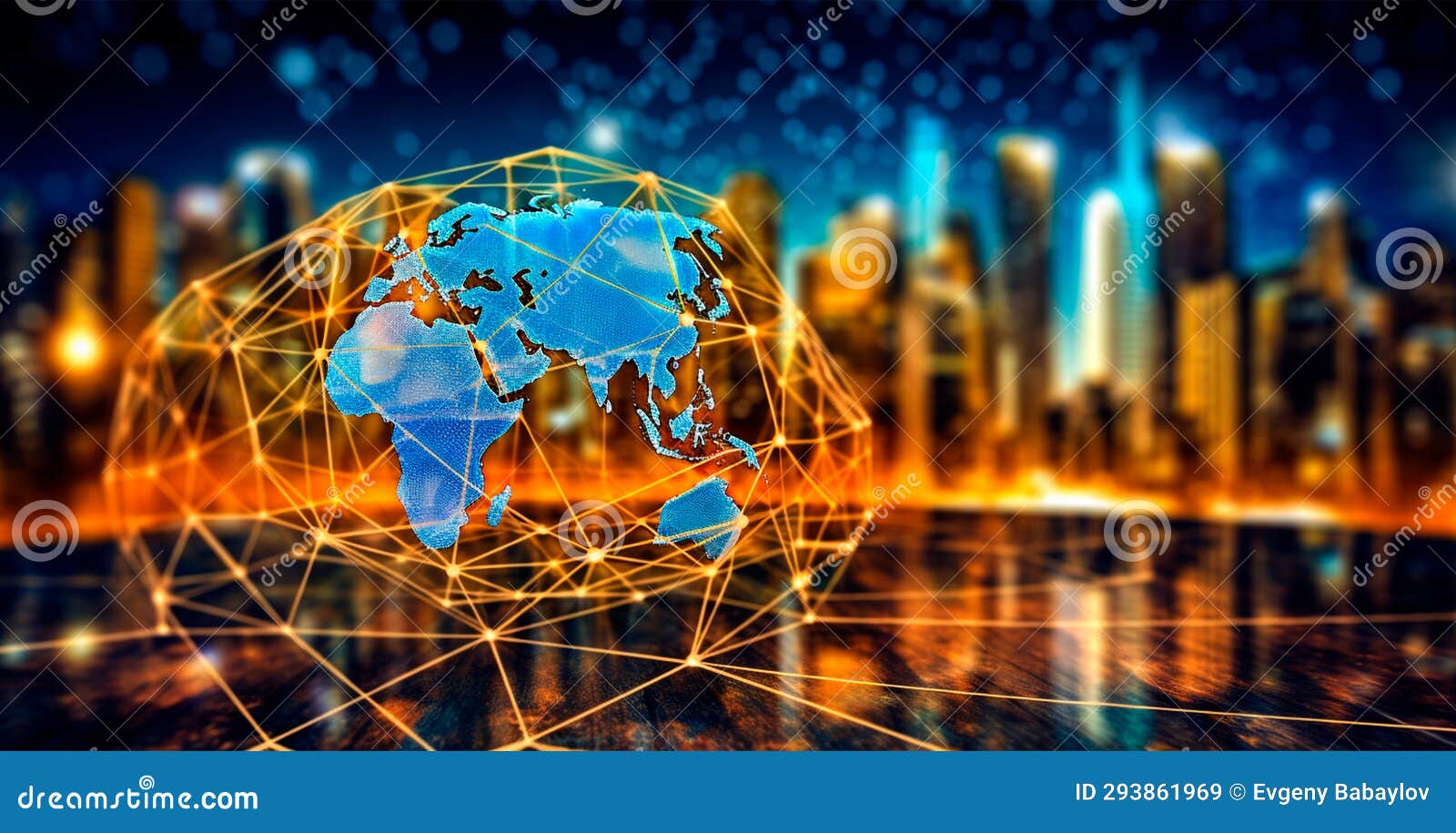 Global Network Concept. Digital Point of the World Map. Global Network ...