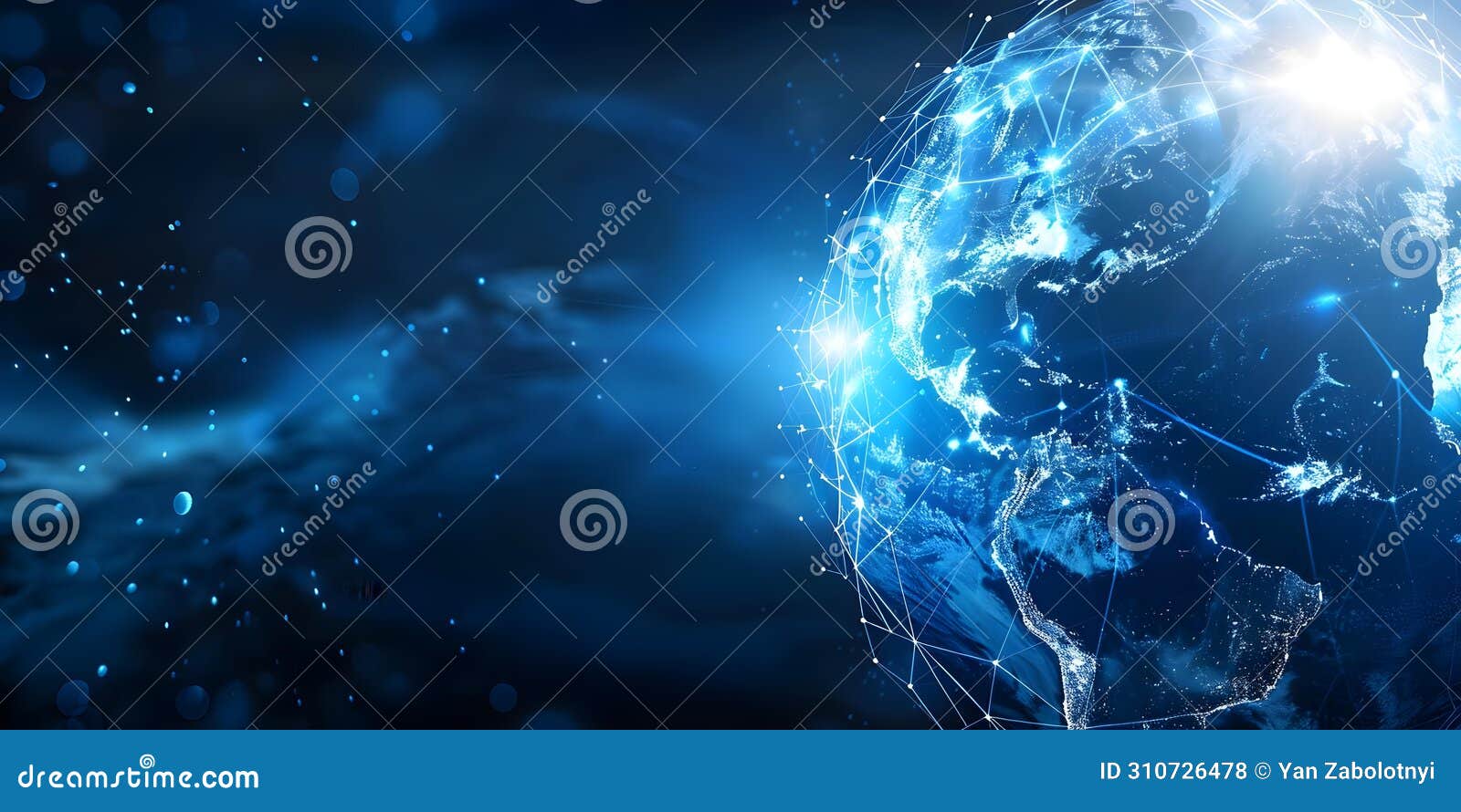 Global Network Concept with Digital World Globe Focused on America ...