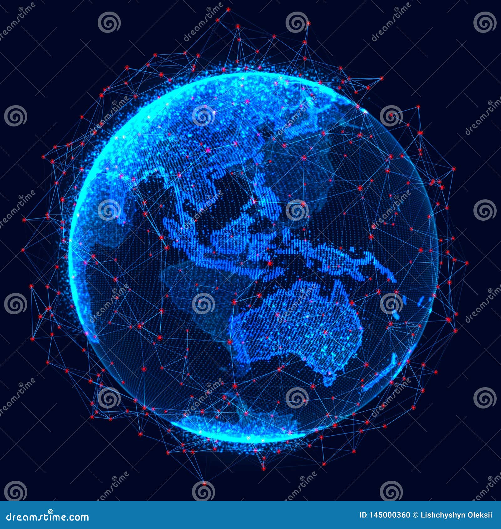 Global Network Concept. World Map Point. Global Network Planet Earth ...