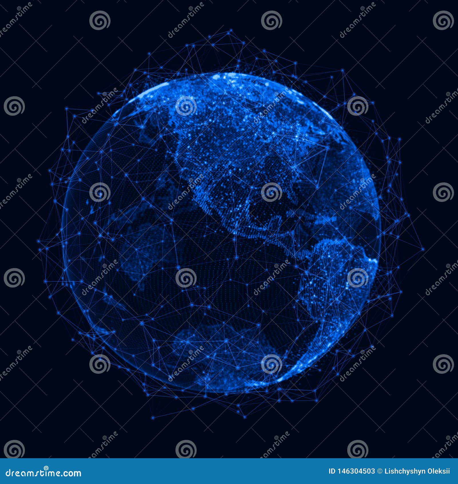 Global Network Concept. World Map Point. Global Network Planet Earth ...
