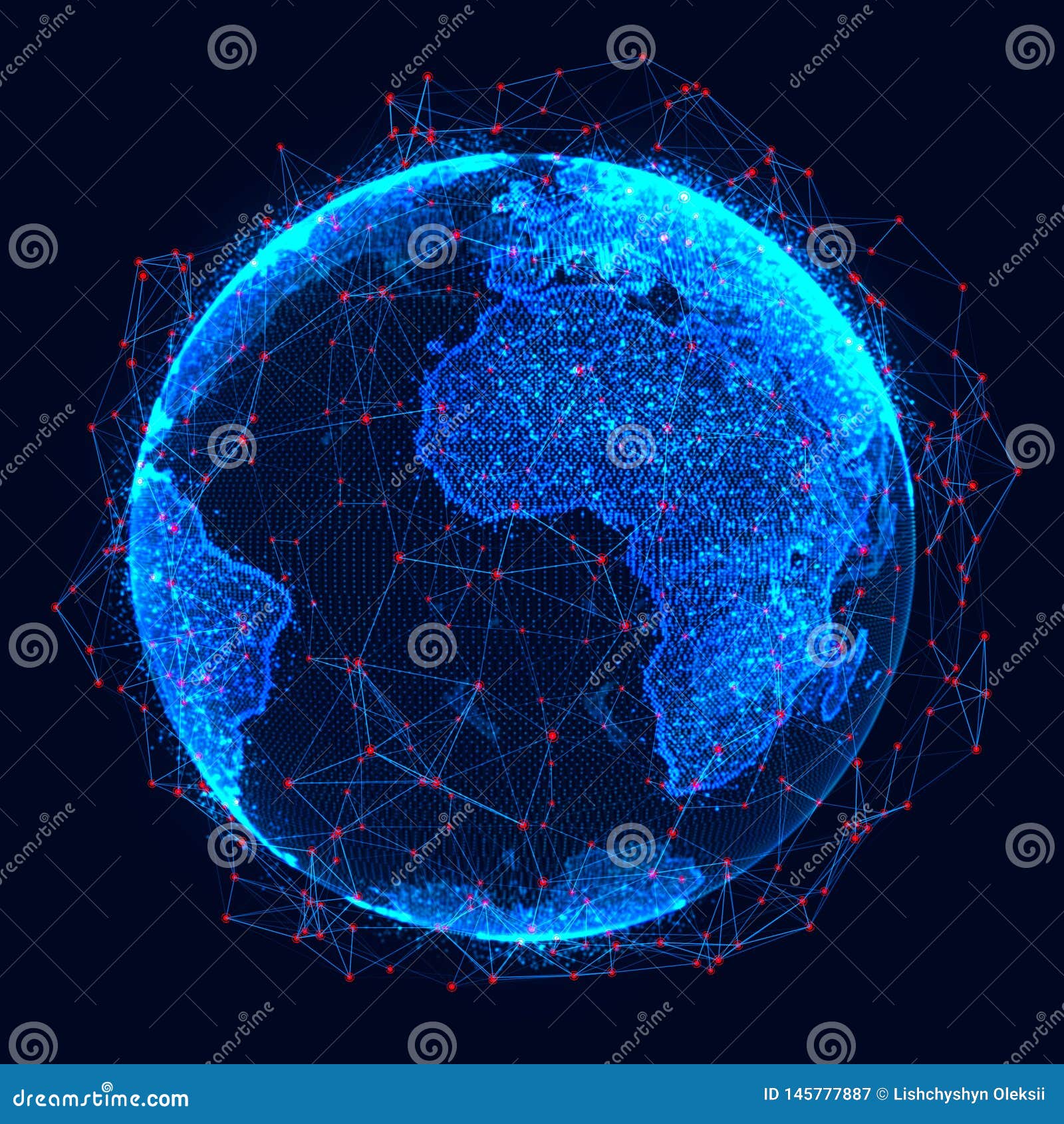 Global Network Concept. World Map Point. Global Network Planet Earth ...