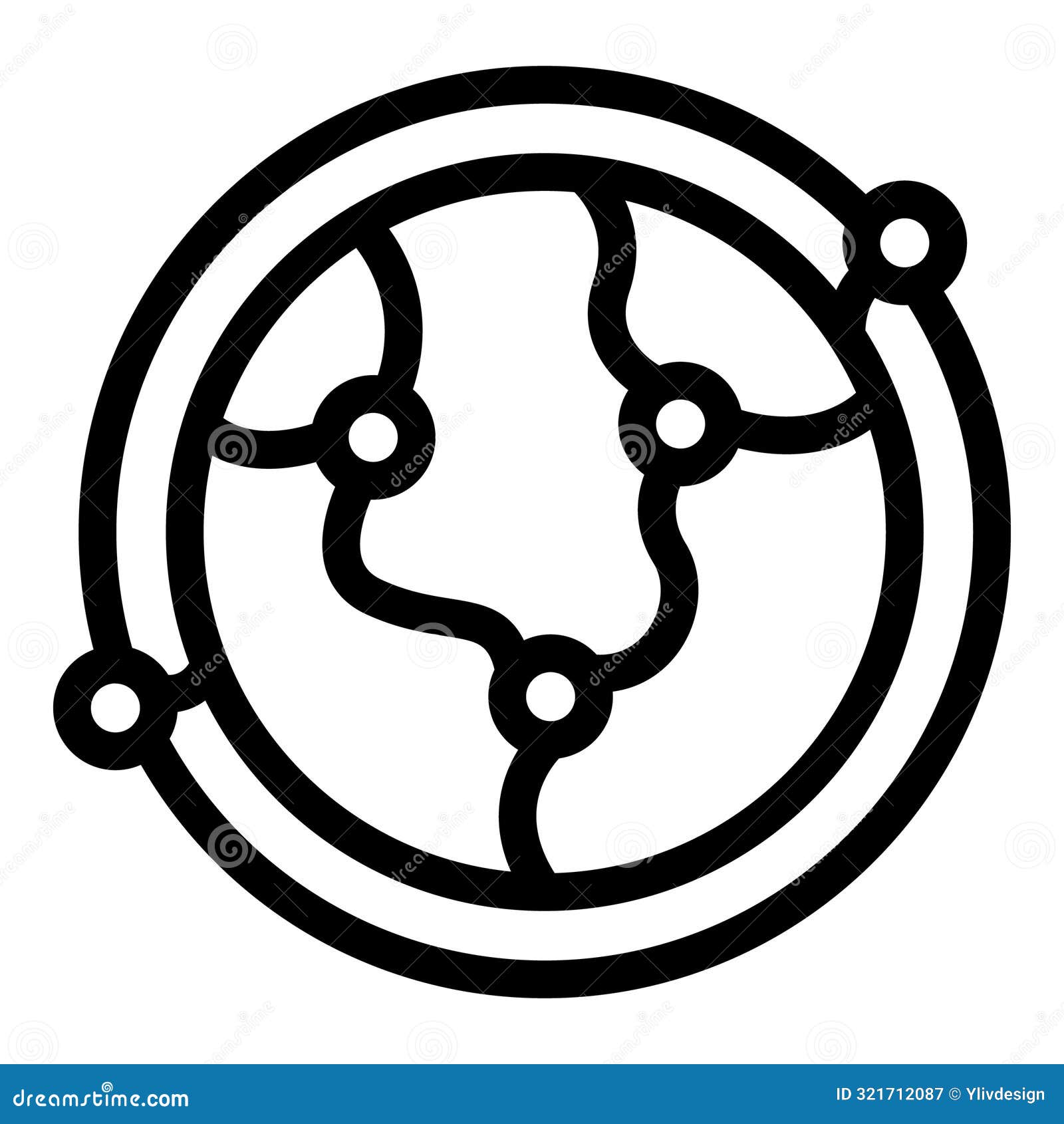 Global Network Connecting Continents with Lines and Dots Symbolizing ...