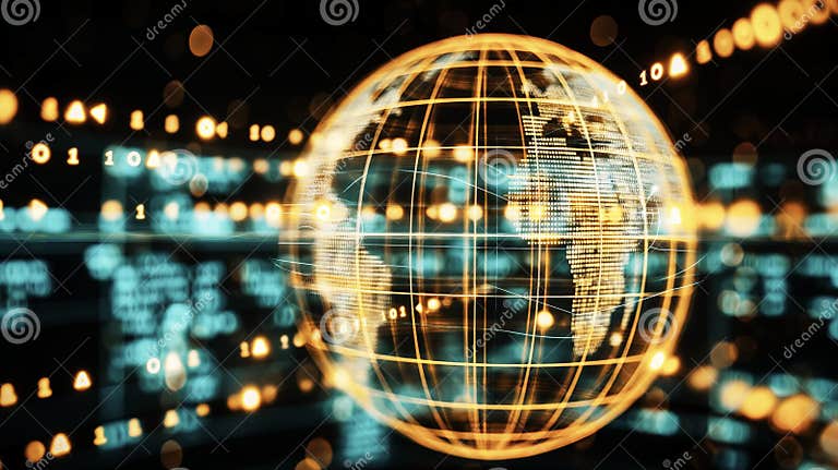 Global Network Connecting Digital Data Flow Around the World Stock ...