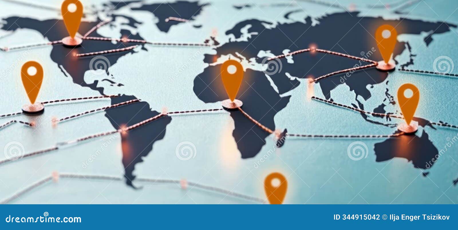Global Network Connecting Locations Worldwide, World Map with ...