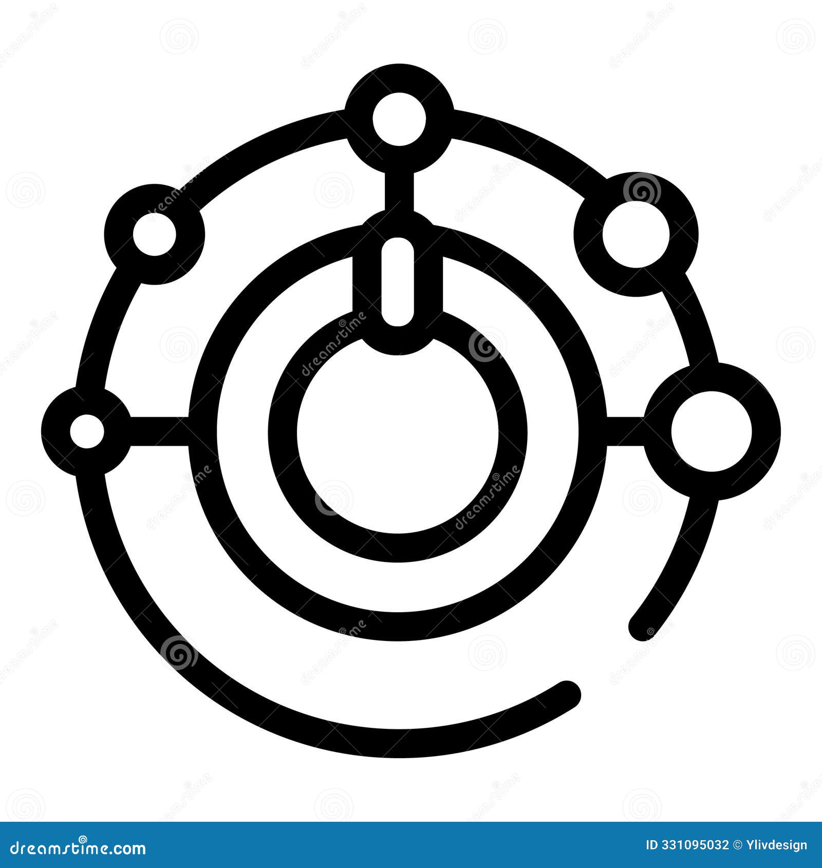 Global Network Connecting Points with Lines Forming Concentric Circles ...