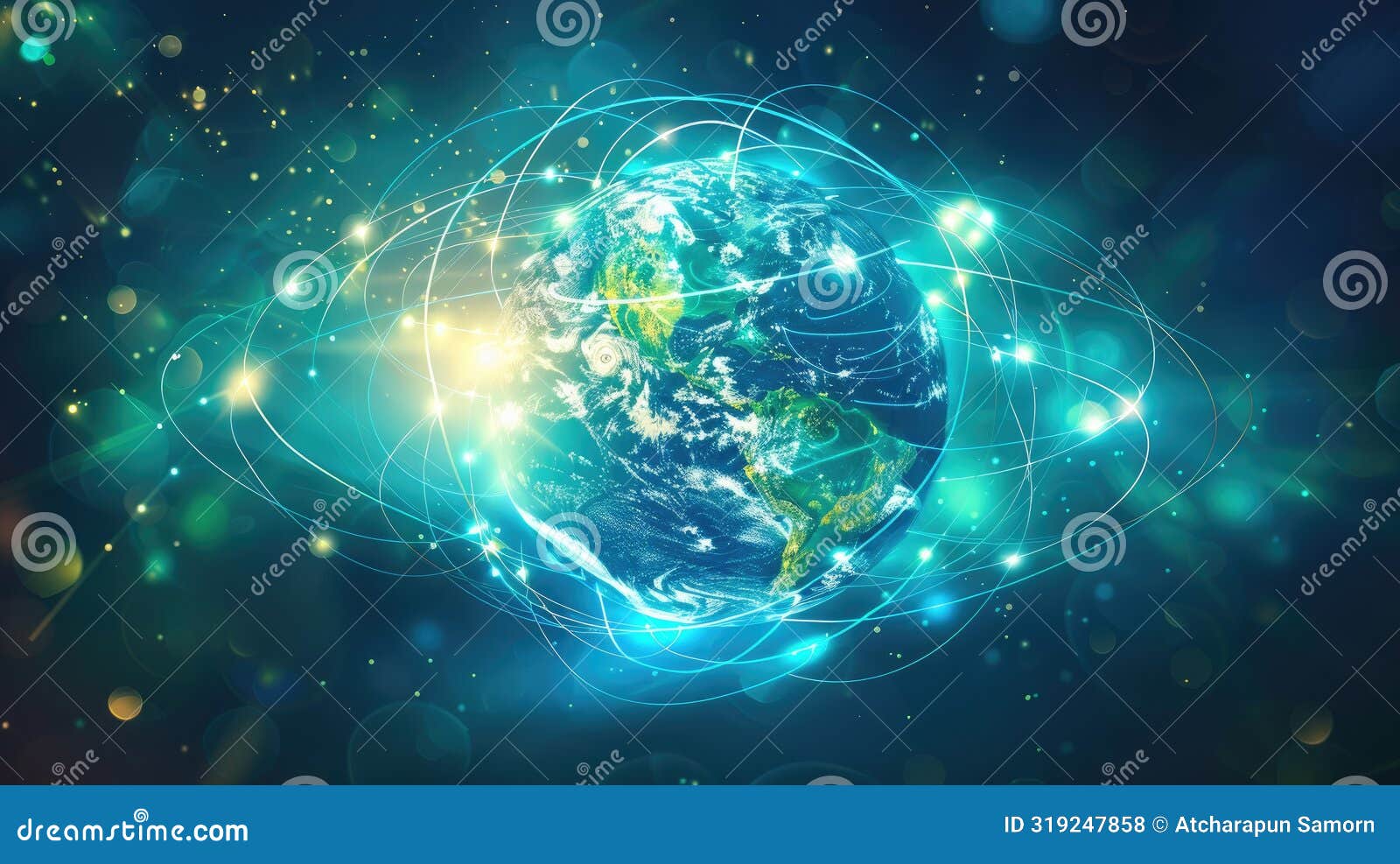 Global Network Connection. Abstract Illustration of a Technology Data ...