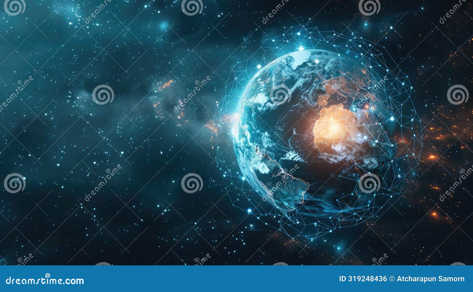 Global Network Connection. Abstract Illustration of a Technology Data ...