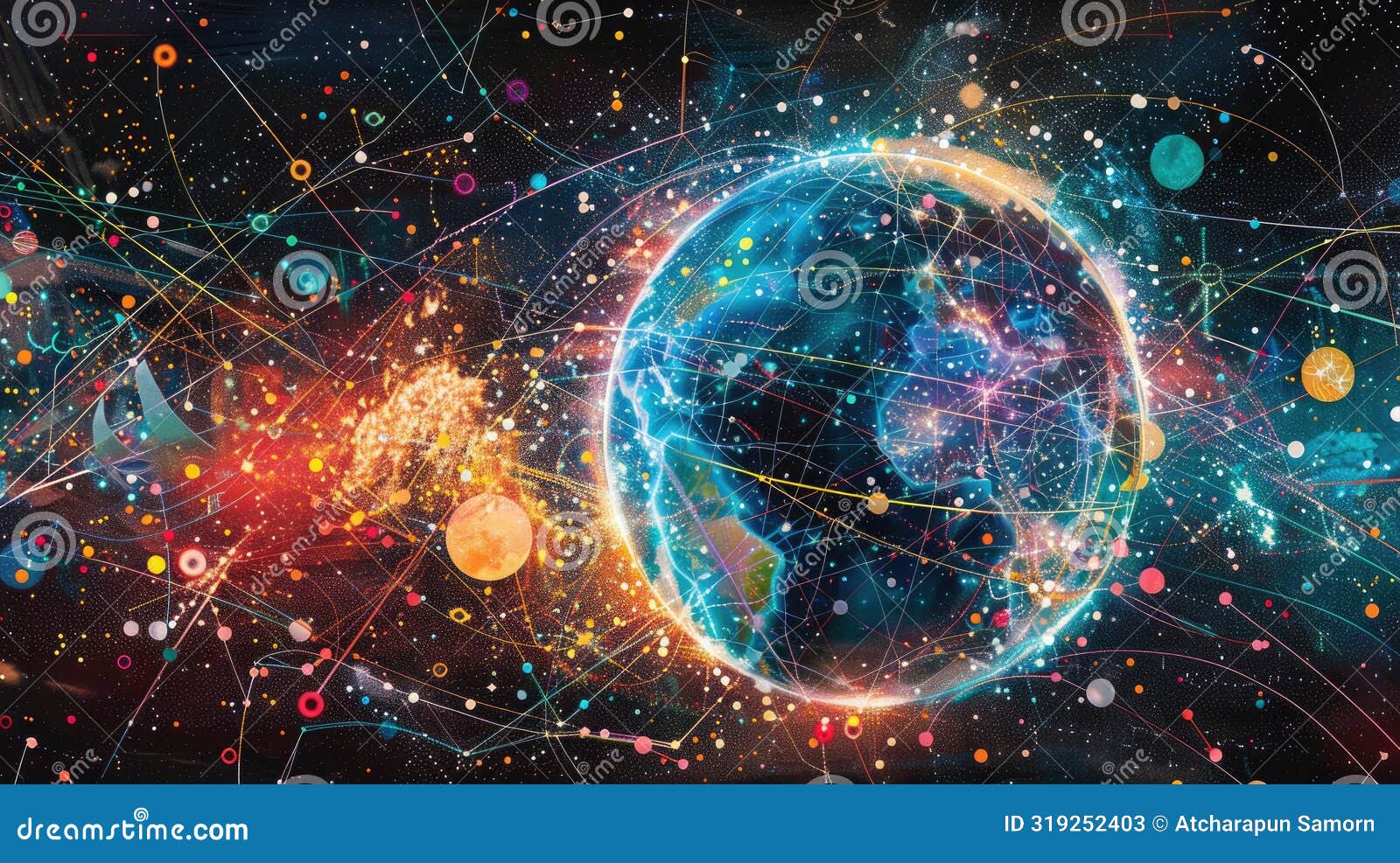 Global Network Connection. Abstract Illustration of a Technology Data ...