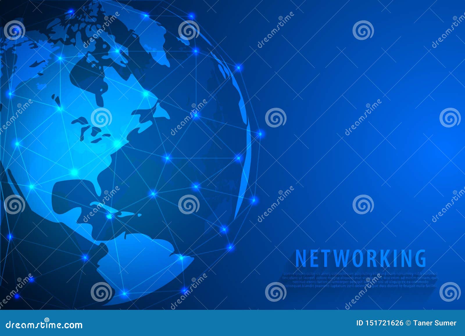 Global Network Connection Background, Blue World Map, Vector Stock ...