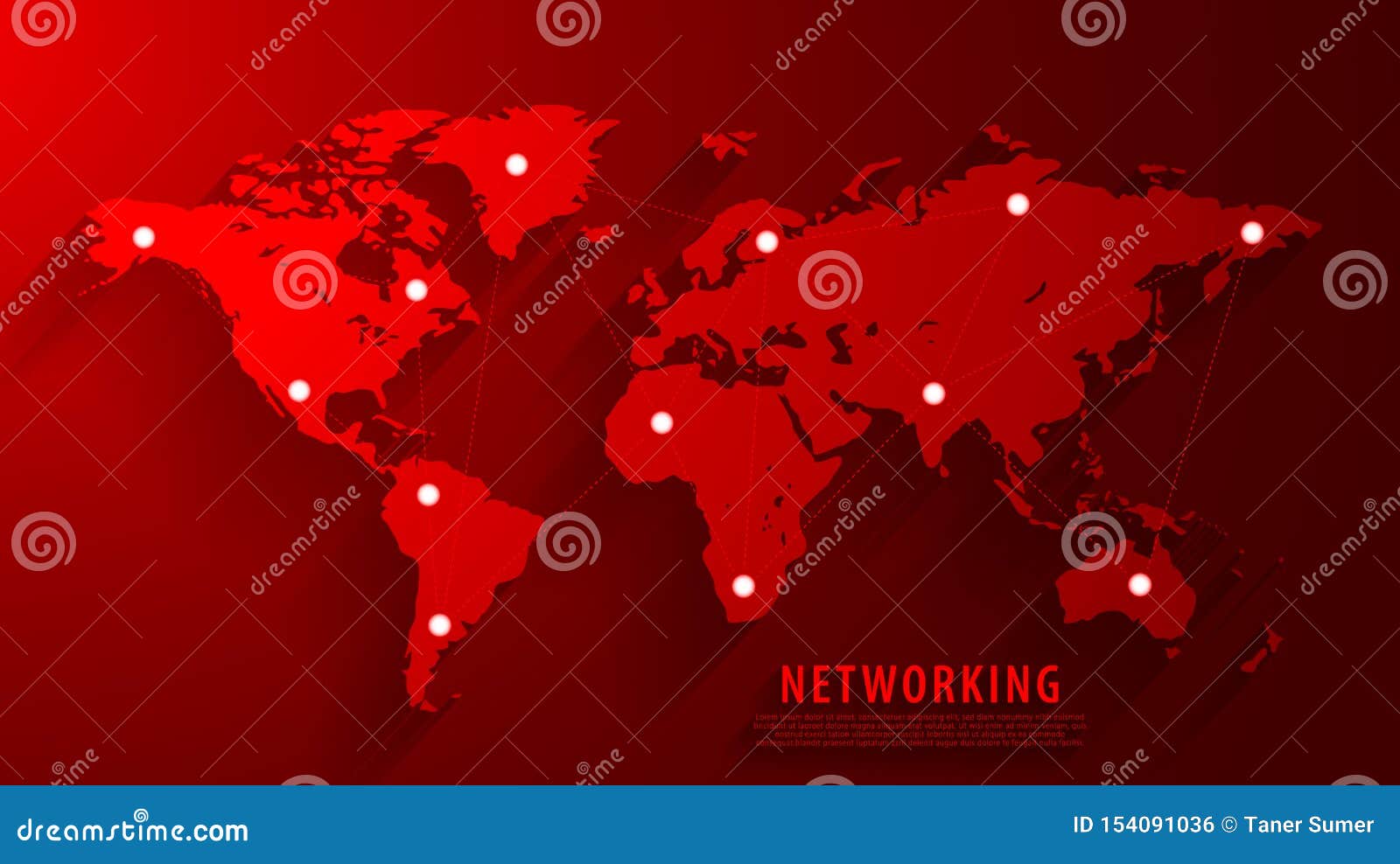 Global Network Connection Background, Red World Map, Vectoreps File ...