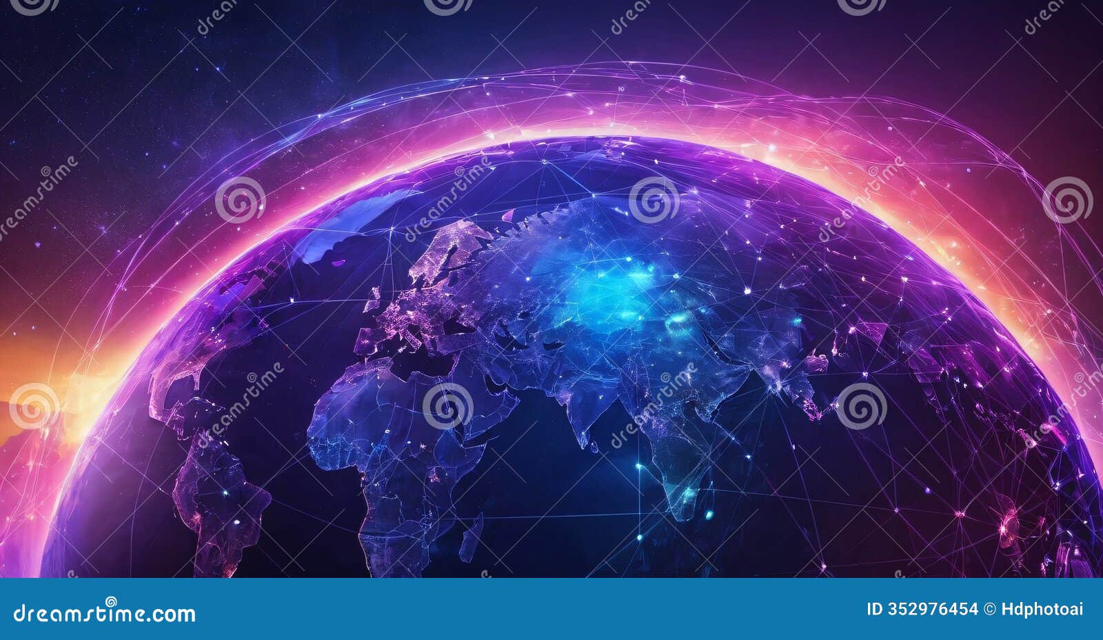 Global Network Connection Banner Design Template Stock Illustration ...