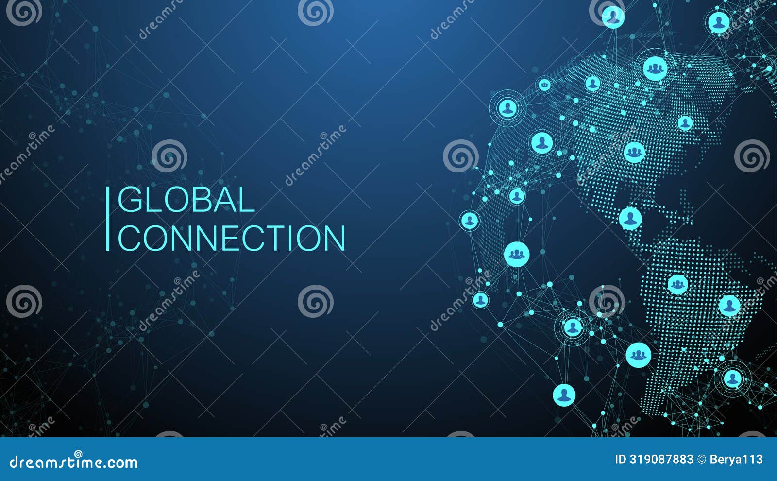 Global Network Connection Banner Design Template. Header Social Network ...